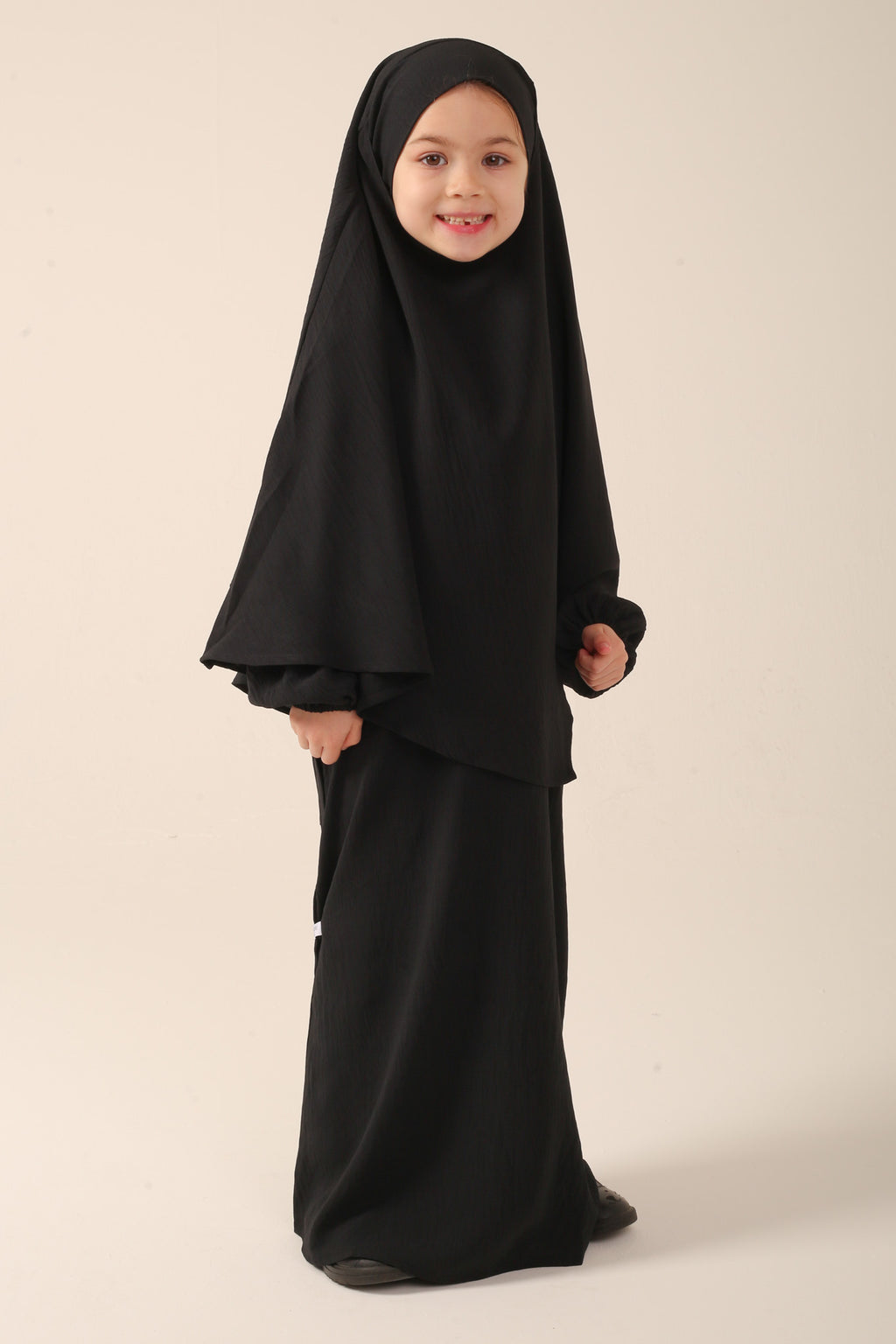 Girls Khimar Set with Abaya - Black – Anaqa Inspired