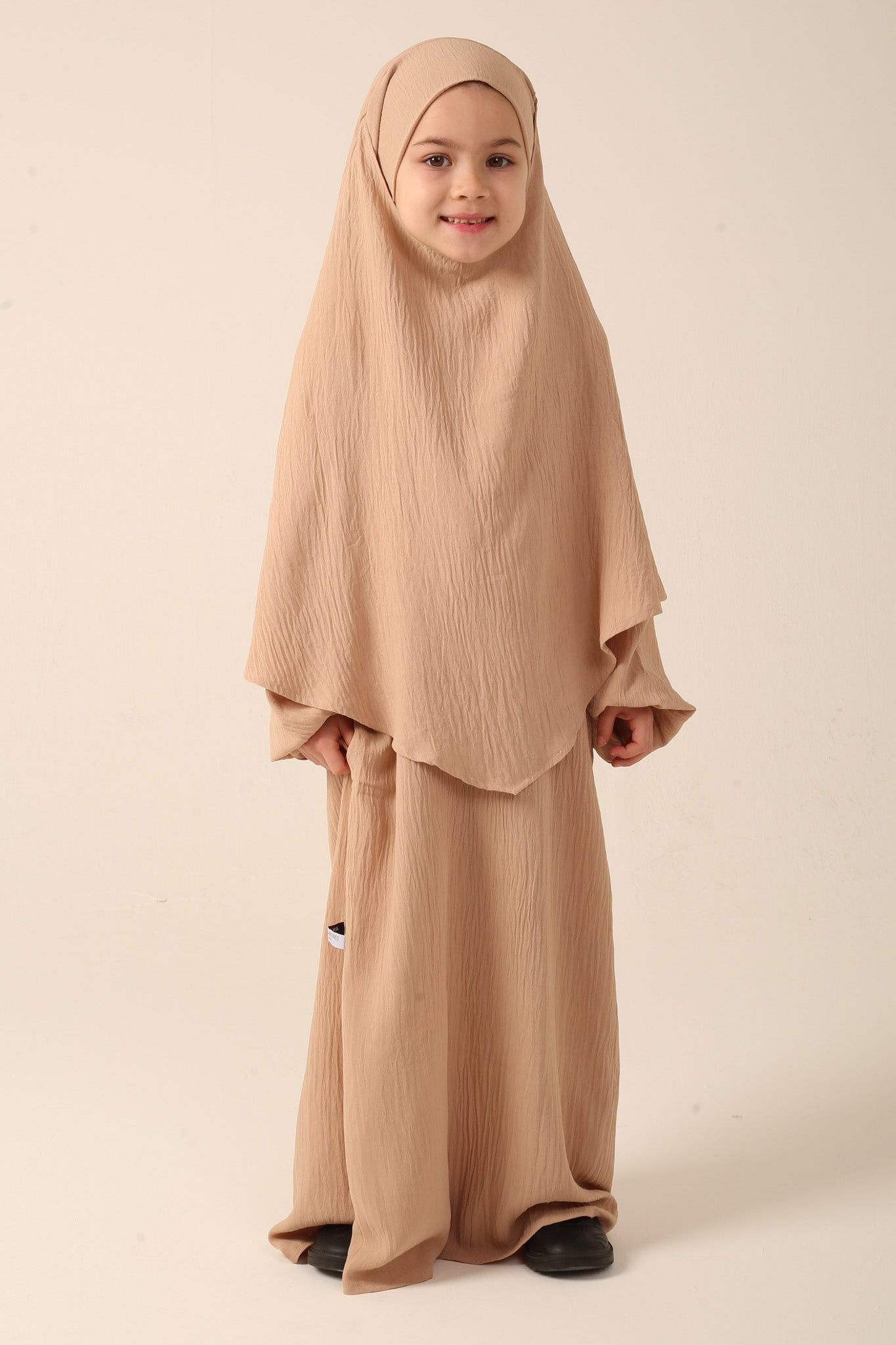 Girls Khimar Set with Abaya - Desert Sand – Anaqa Inspired